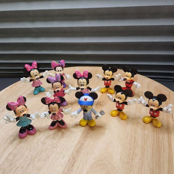 Toys | Disney Mickey Minnie Mouse Bendable Waist Figurines Lot | Poshmark